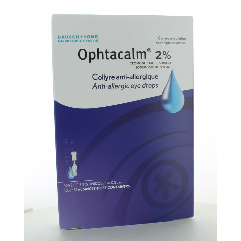Ophtacalm 2% Collyre Anti-Allergique 0,35ml X10 | Univers Pharmacie