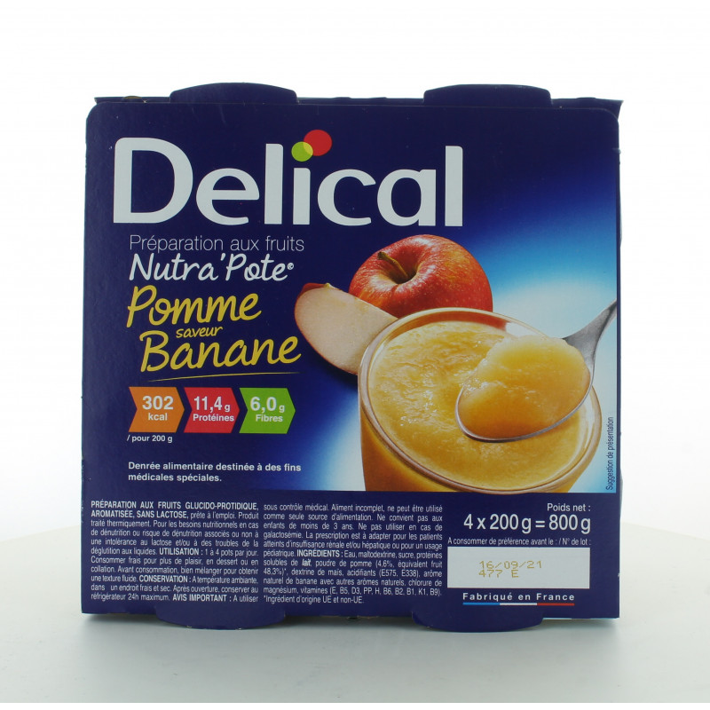 Delical Nutra'Pote Pomme Banane 200gX4|Univers Pharmacie
