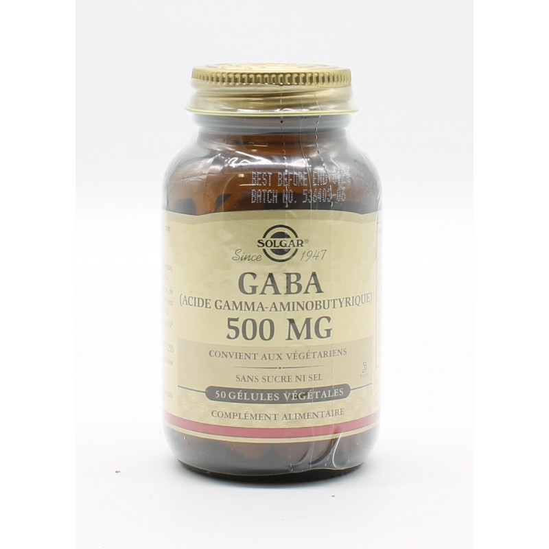 Solgar Gaba 500mg 50 gélules|Univers Pharmacie
