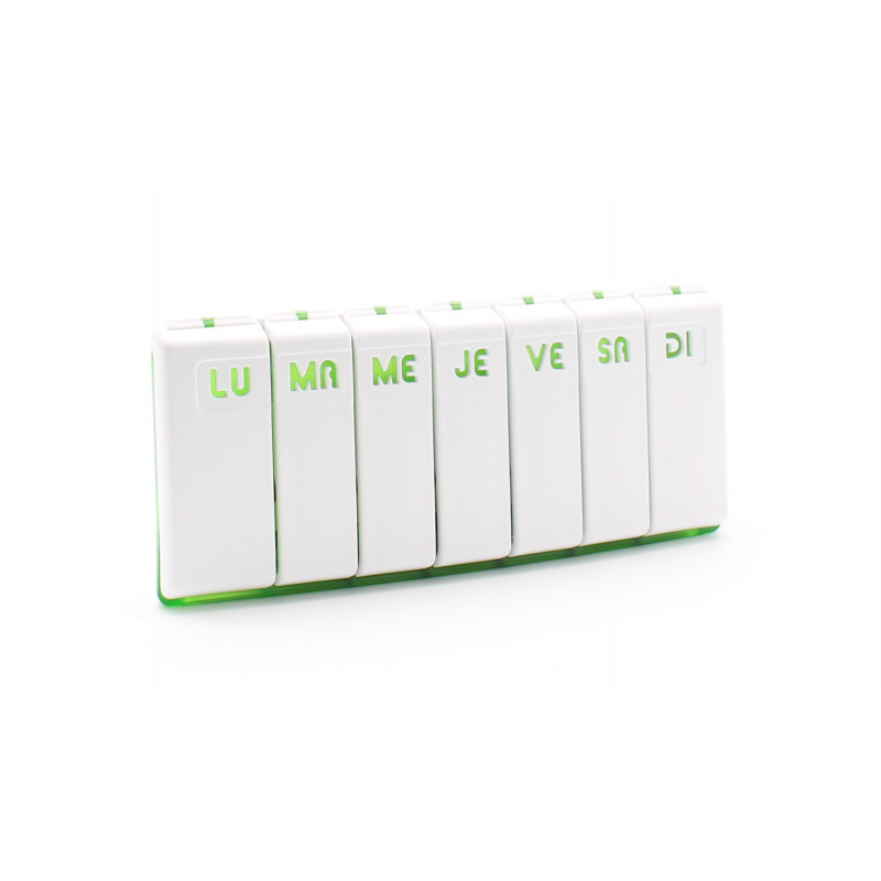 Pilbox Daily Pilulier Journalier Vert | Univers Pharmacie