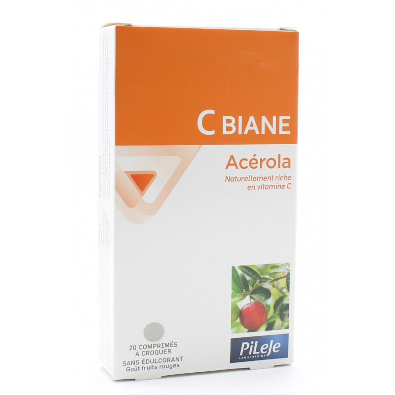 PiLeJe C Biane Acérola 20 comprimés à croquer|Univers Pharmacie