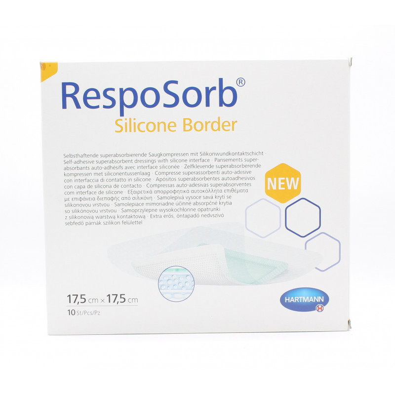 RespoSorb Silicone Border 17,5X17,5cm 10 pièces|Univers Pharmacie