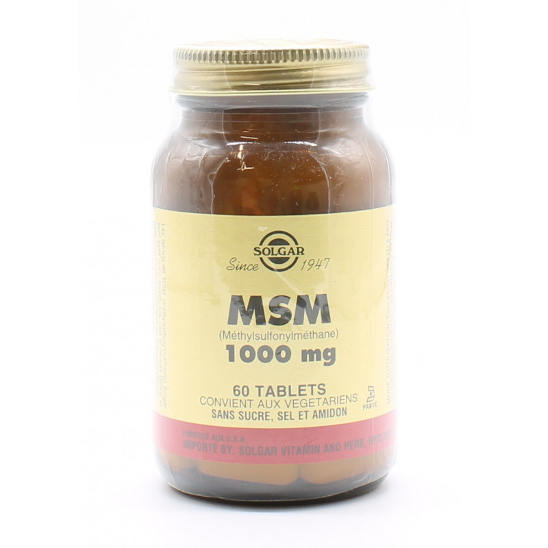 Solgar MSM 1000mg 60 tablets|Univers Pharmacie