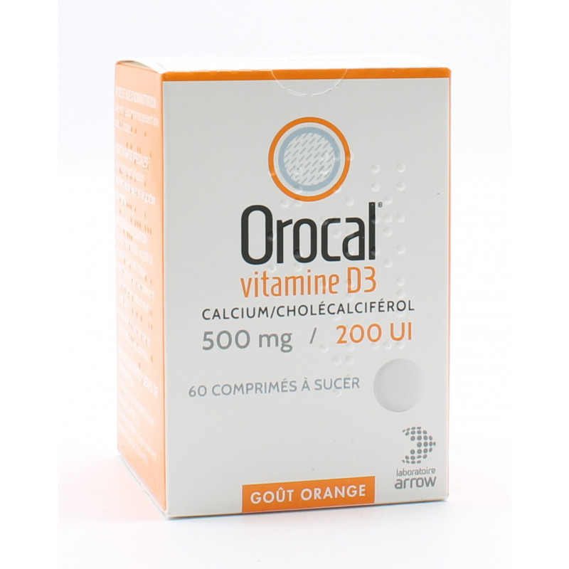 Orocal Vitamine D3 500mg / 200 UI 60 comprimés | Univers Pharmacie