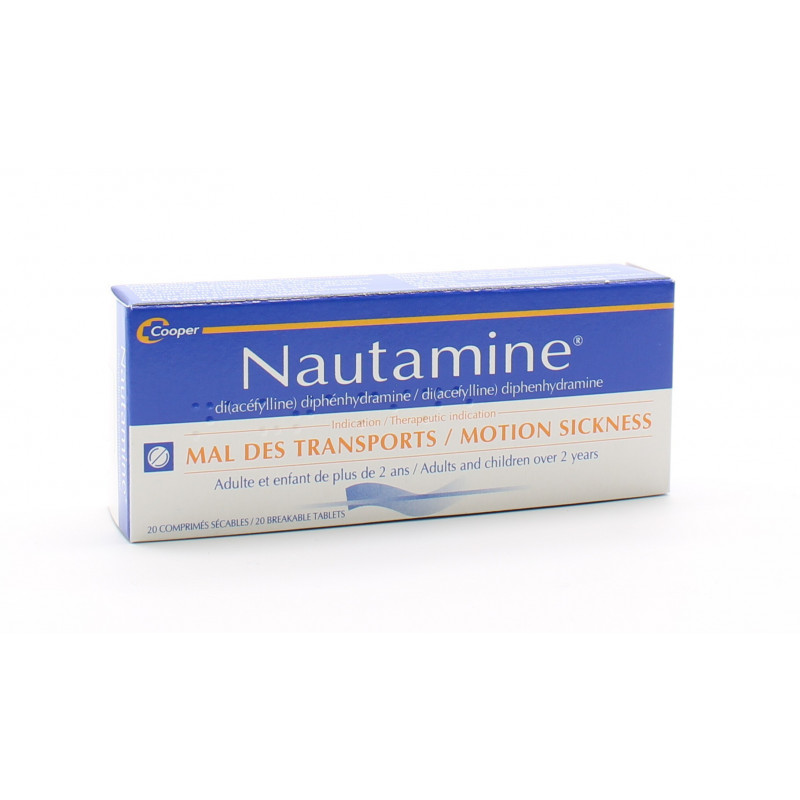 Nautamine Mal des Transports 20 comprimés | Univers Pharmacie Nautamine