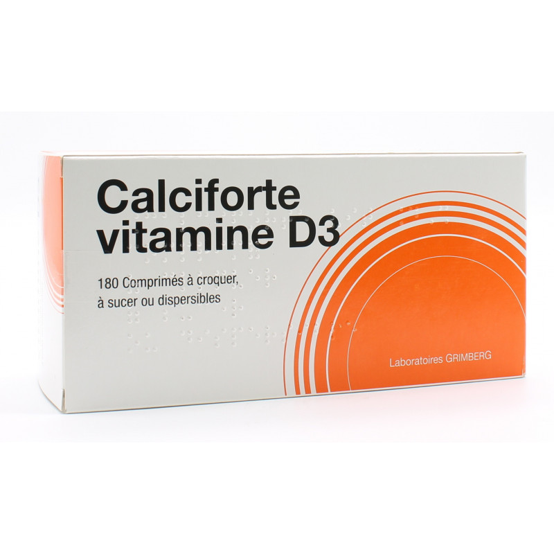 Calciforte Vitamine D3 180 comprimés | Univers Pharmacie