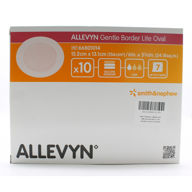 Allevyn Gentle Border Lite Oval Pansement 15,2 X 13,1cm|Univers Pharmacie