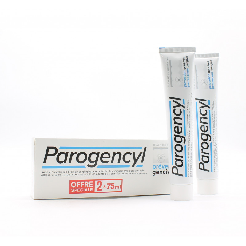 Parogencyl Dentifrice Blancheur Prévention Gencives 2X75ml|Univers ...