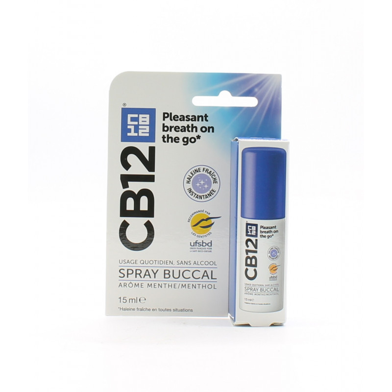 CB12 Spray Buccal Menthe/Menthol Sans Alcool 15ml|Univers Pharmacie