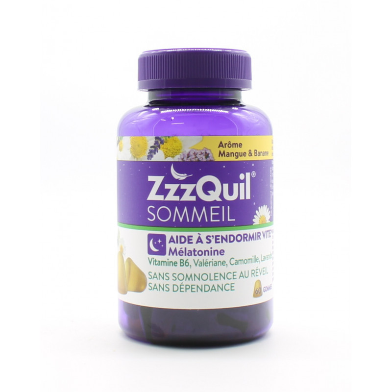 ZzzQuil Sommeil Arôme Mangue Banane 60 gommes|Univers Pharmacie