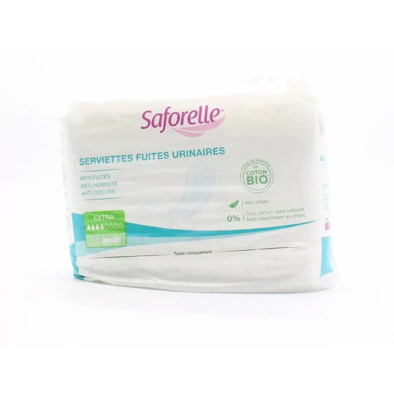 Saforelle Serviettes Fuites Urinaires Extra X10 | Univers Pharmacie