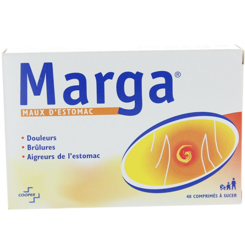 Marga 48 comprimés, maux d'estomac|Univers Pharmacie
